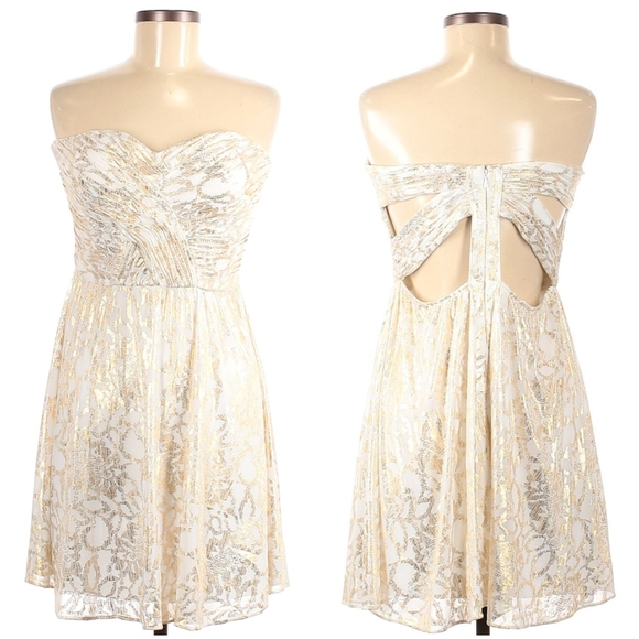 Hailey Logan | Dresses | Hailey Logan By Adrianna Papell Gold Dress | Poshmark